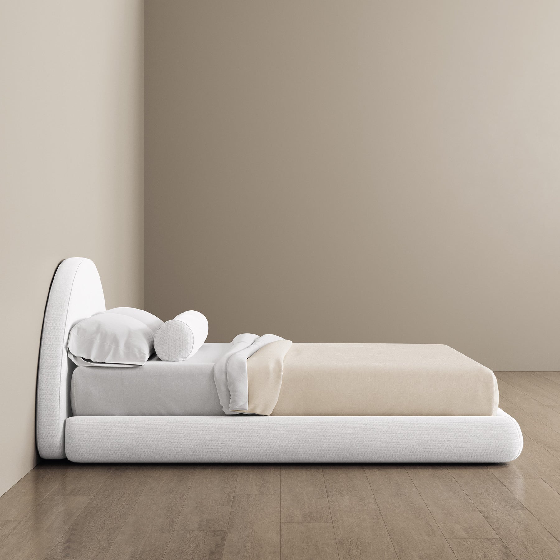 Marshmallow Bed Frame Curved - Dreamy White