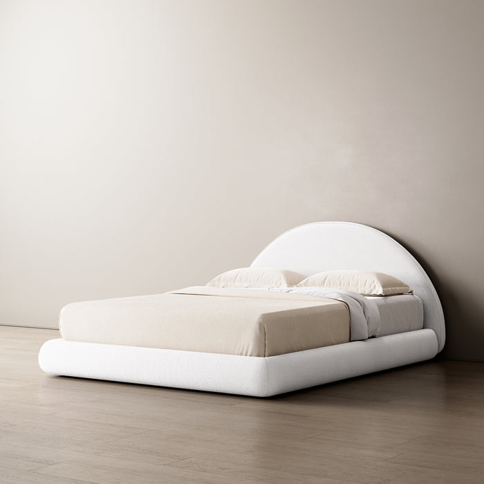 Marshmallow Bed Frame Curved - Dreamy White