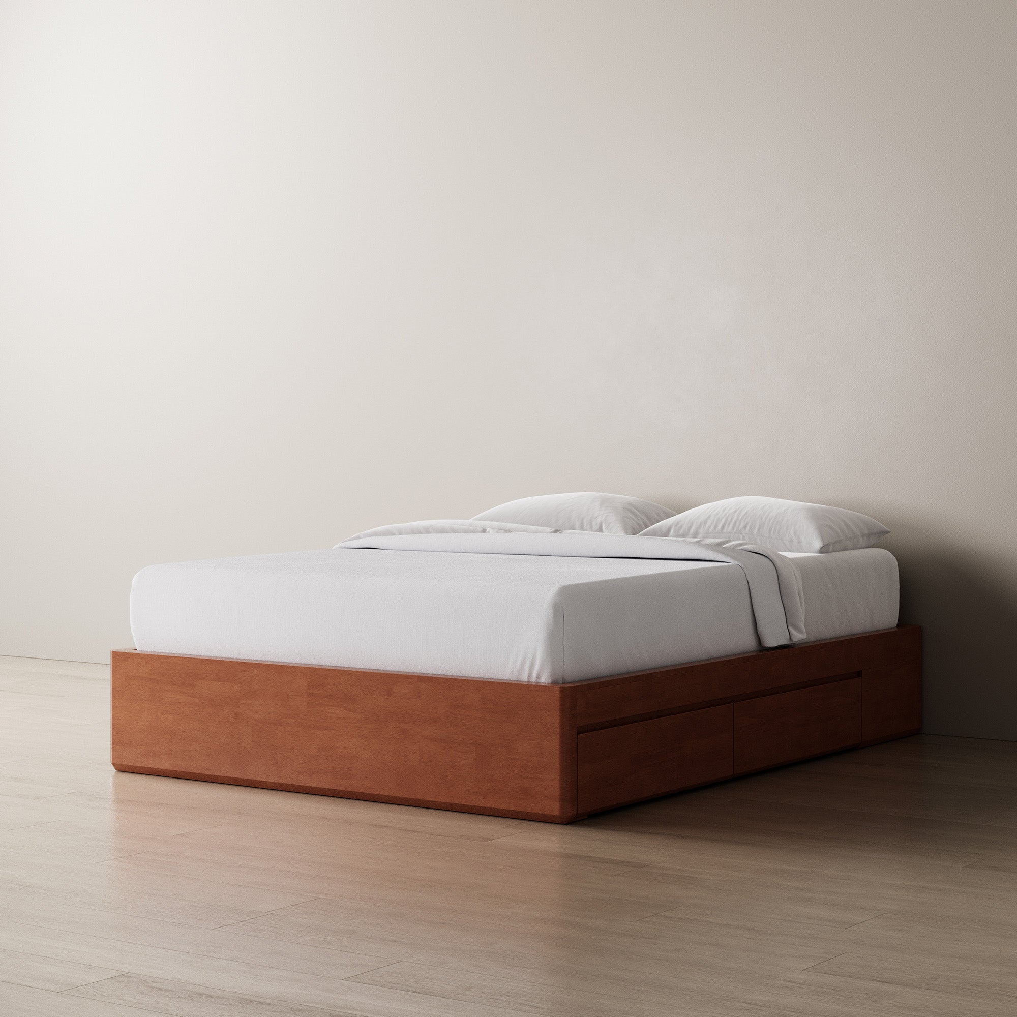 Surround Storage Bed Frame in Walnut - Solid Wood, Built to Last.