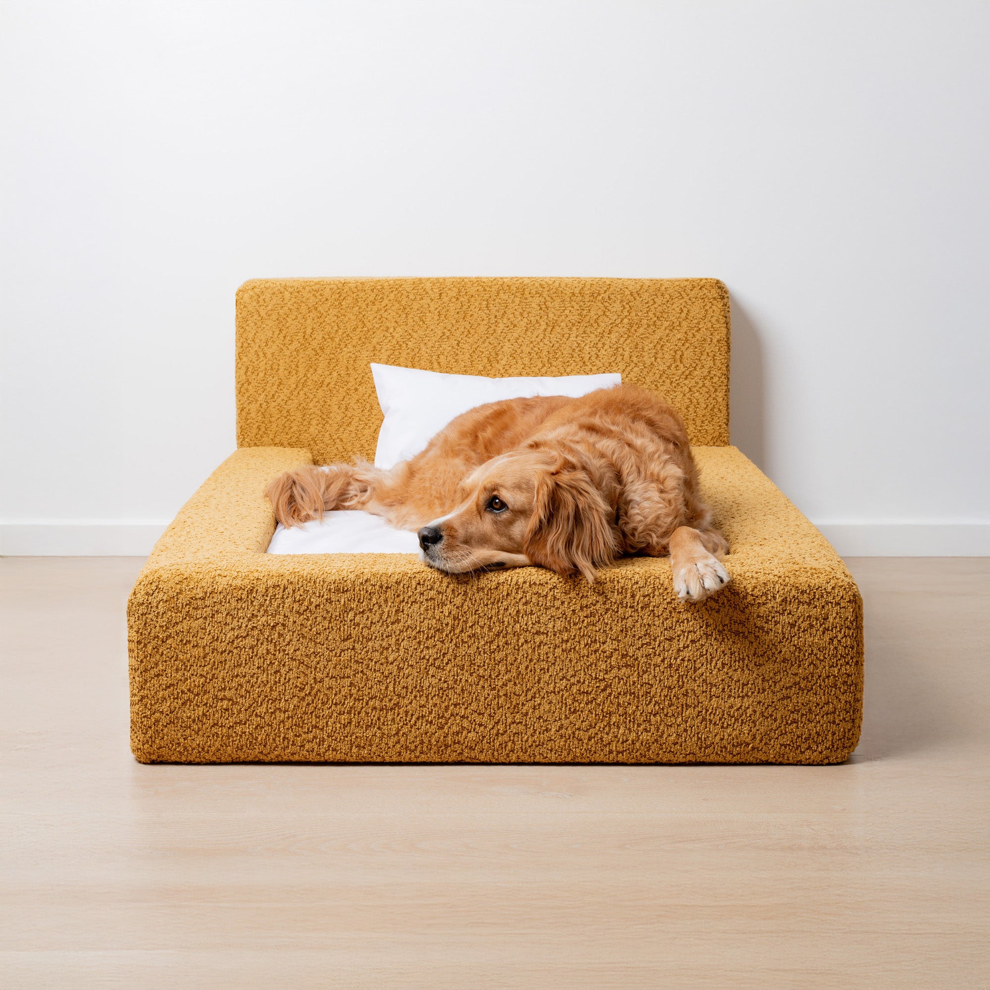 Marshmallow Dog Bed in Sunflower Teddy. Your Dogs Dream Bed Has Arrived