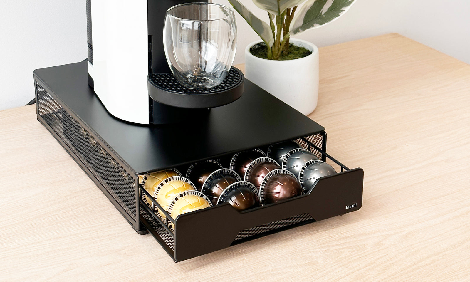 PodStash® for Vertuo - Bamboo/Pearl White