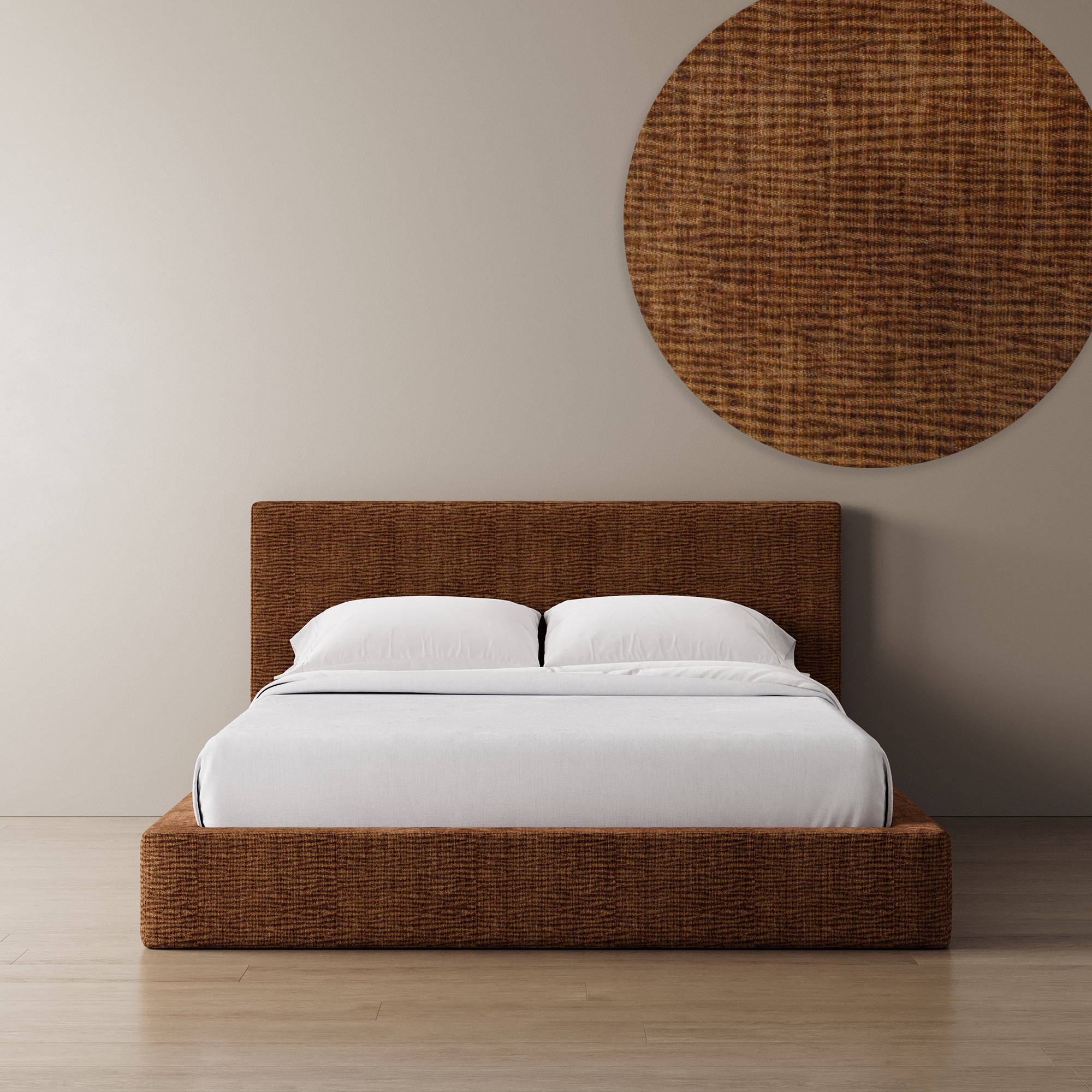Marshmallow Original Bed Cover in Textured Chenille Caramel