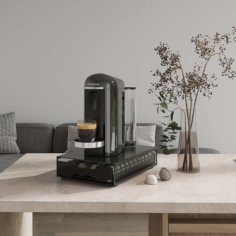 Ineshi PodStash® for Vertuo - Stainless Steel Black/Black