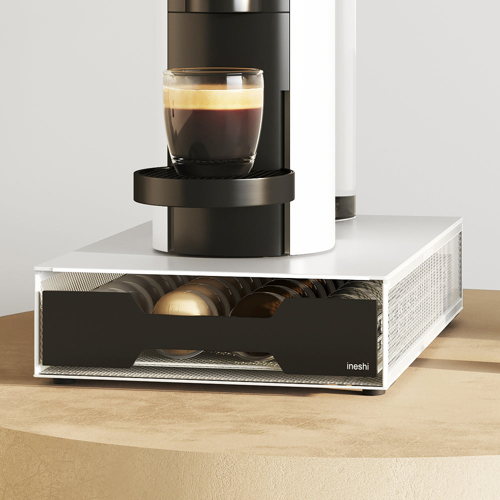 PodStash® for Vertuo - Stainless Steel Black/White